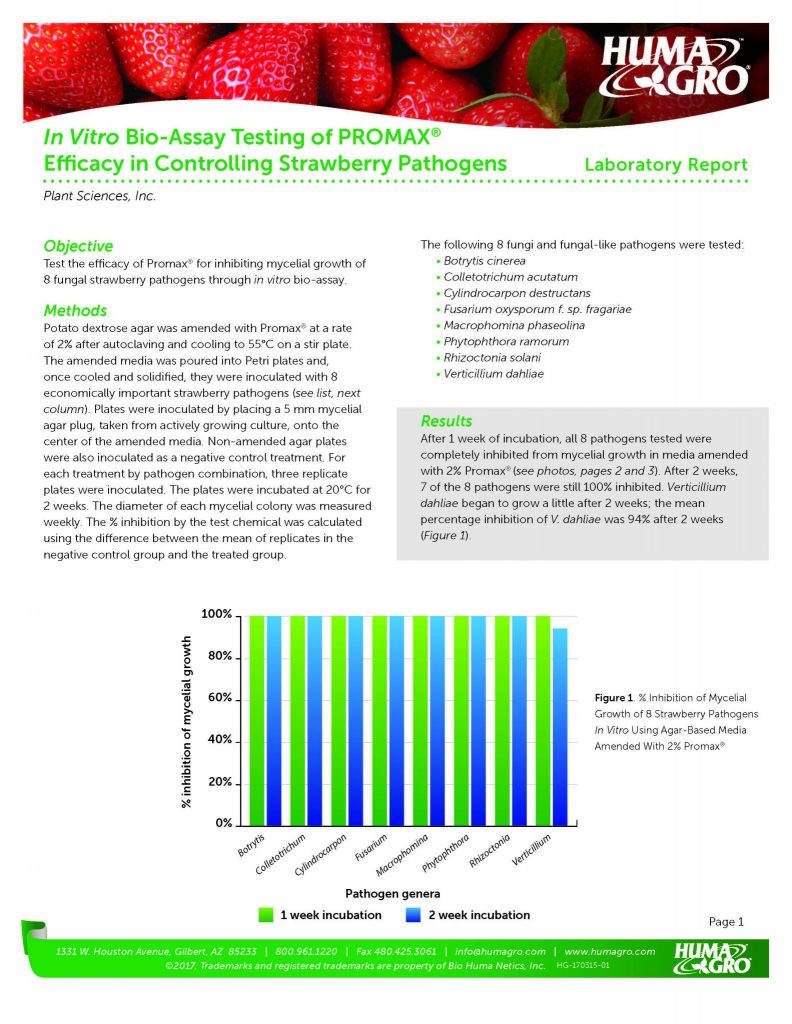 Promax on Strawberry Pathogens - Huma Gro®